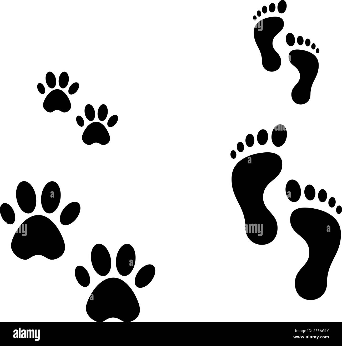Footprints people and animals. Big and small footprints Stock Vector ...