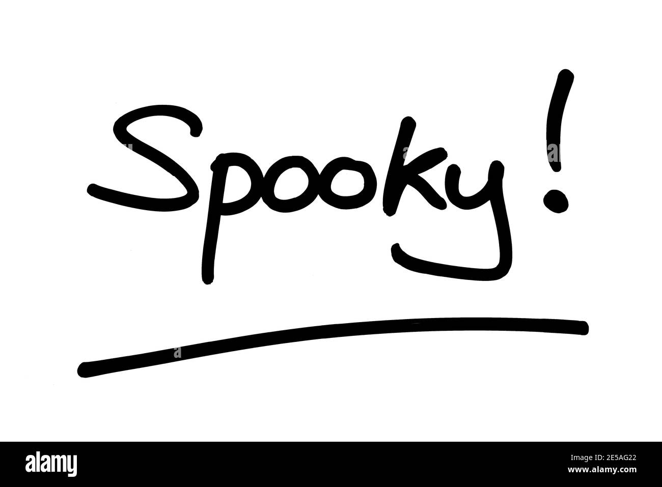 The word Spooky! handwritten on a white background Stock Photo - Alamy