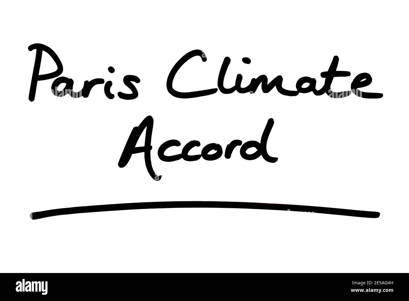 Paris Climate Accord, handwritten on a white background Stock Photo - Alamy