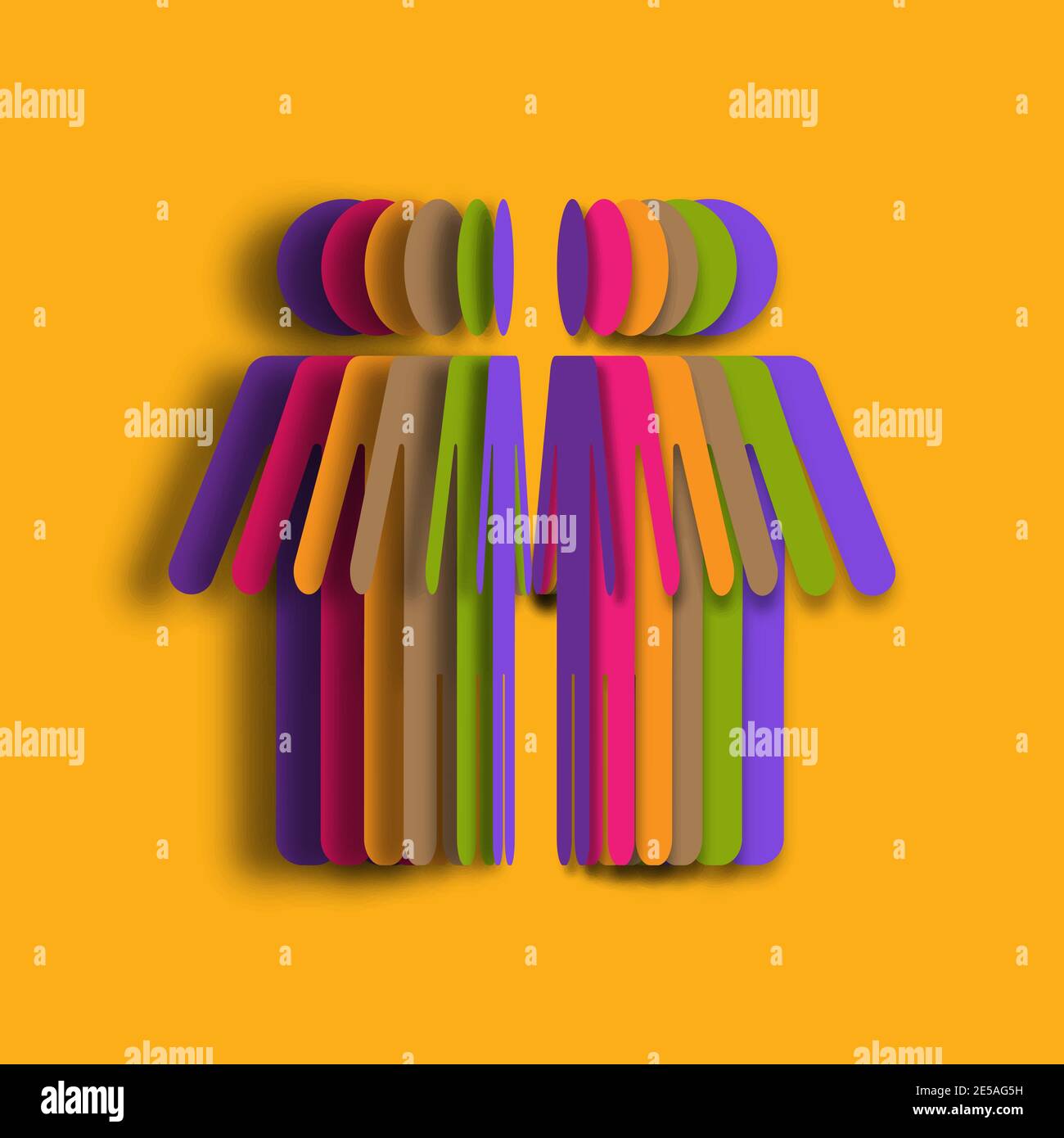 Colorful Paper art of people. 3d illustration paper people. Vector ...