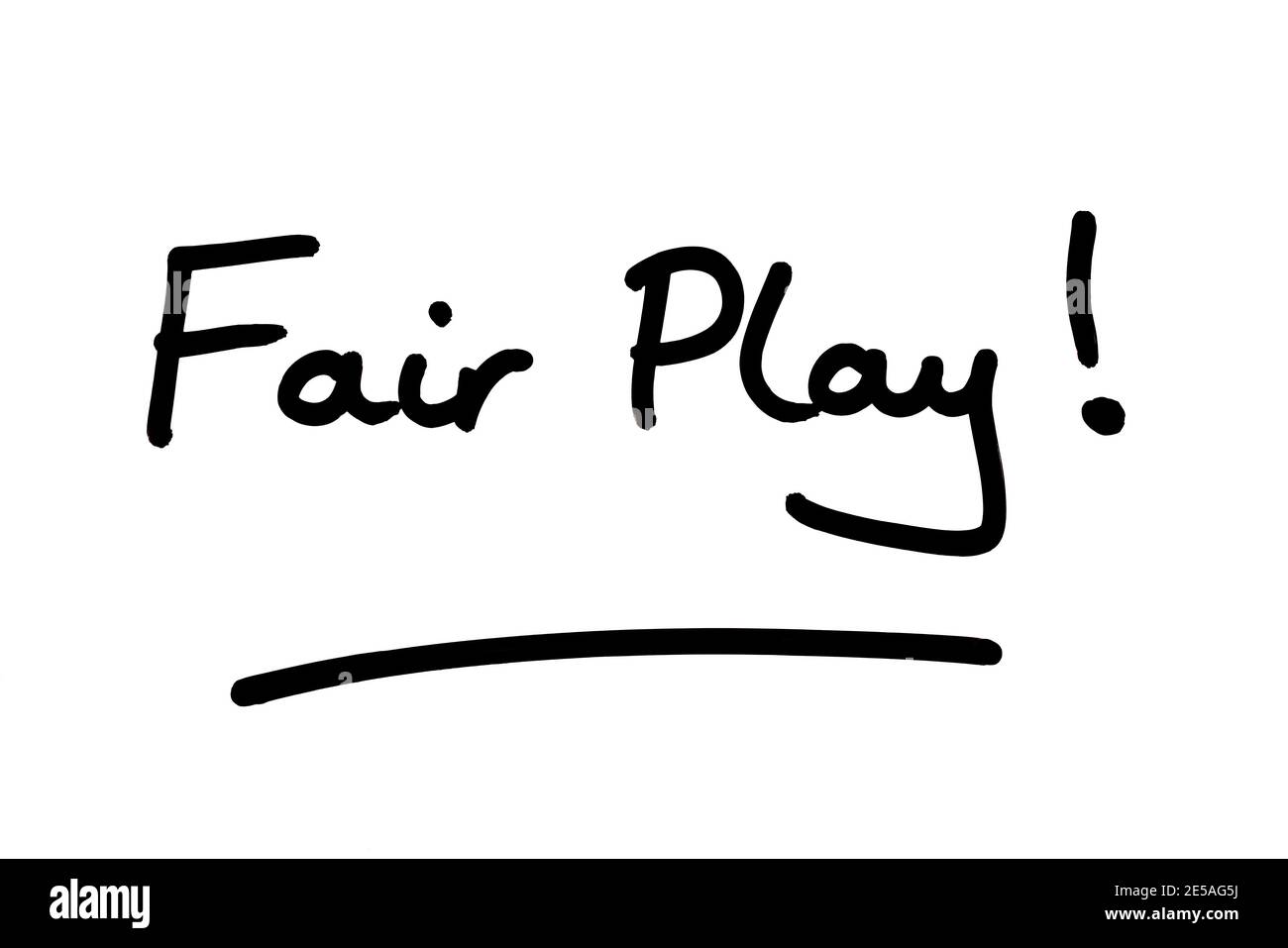 Fair Play! handwritten on a white background Stock Photo - Alamy
