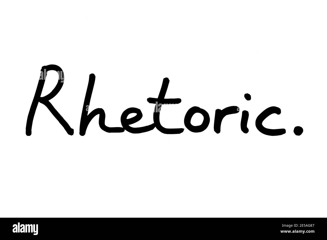 The word Rhetoric, handwritten on a white background Stock Photo - Alamy
