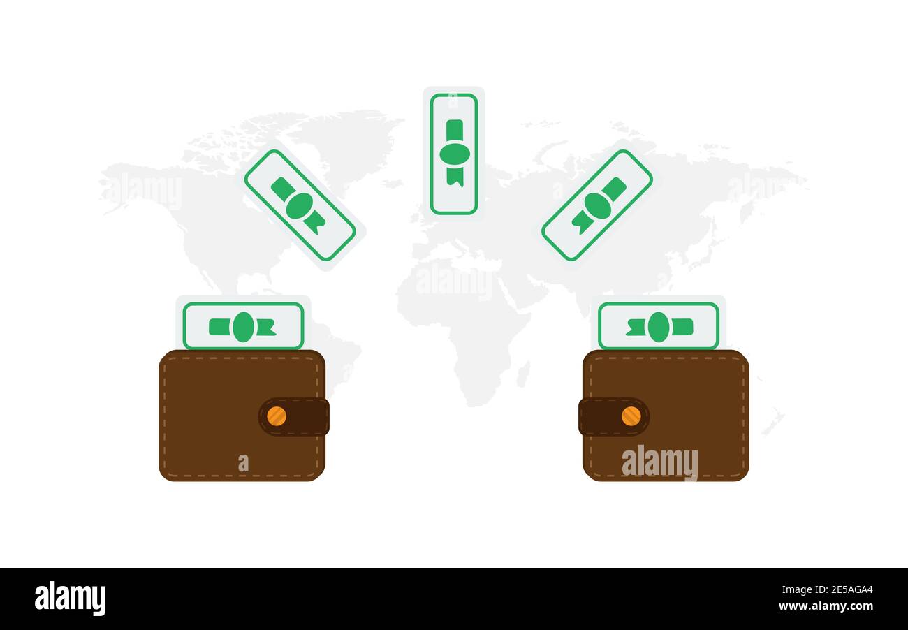 Money transfer vector vectors Stock Vector Images - Alamy