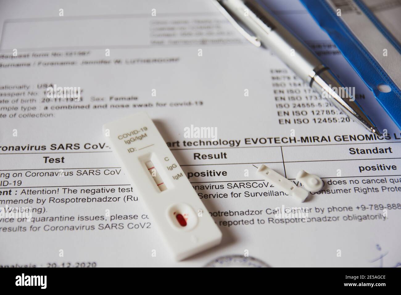 Positive test result by using rapid test device for COVID-19, novel ...