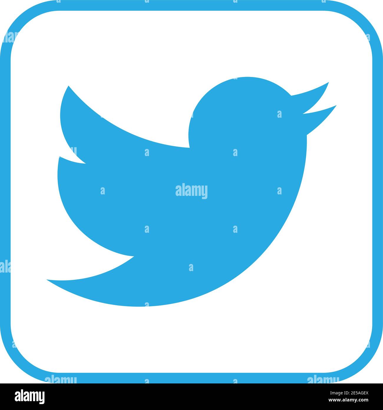 Blue bird icon in square. Bird in flat design. Eps10 Stock Vector Image ...