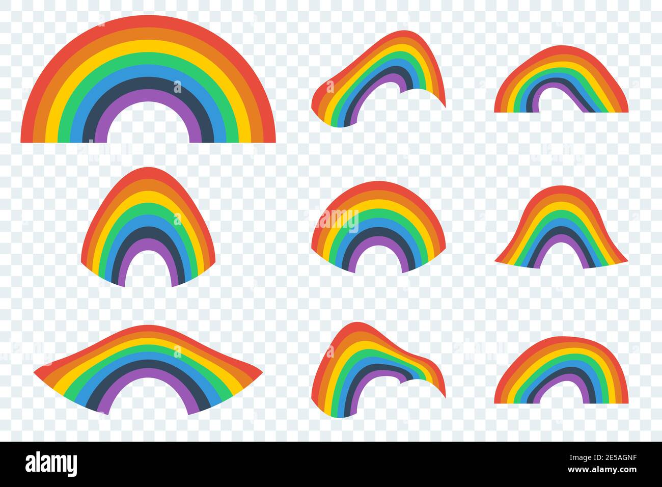 Set of color Rainbows on transparent background Stock Vector Image ...