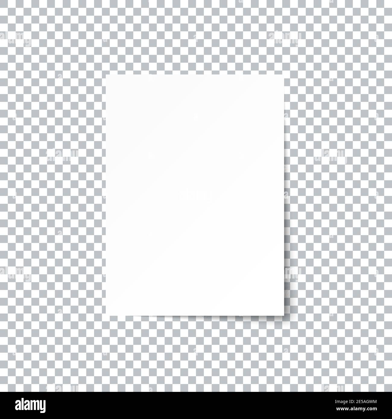 White empty paper sheet with shadow on transparent background. Vector ...
