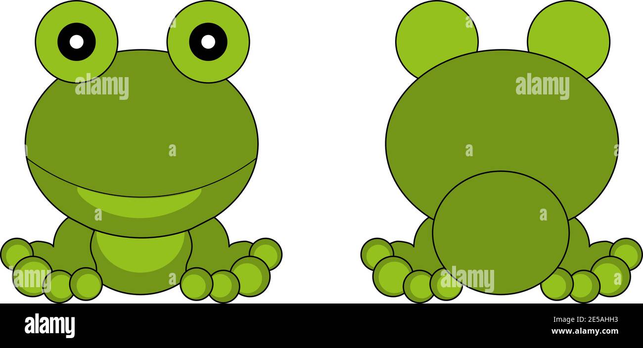 Cartoon frog. View from front and back Stock Vector Image & Art - Alamy