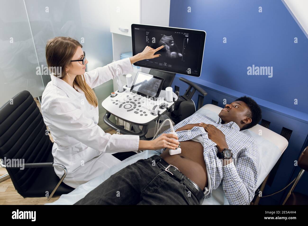 Sonographer Ultrasound With A Machine