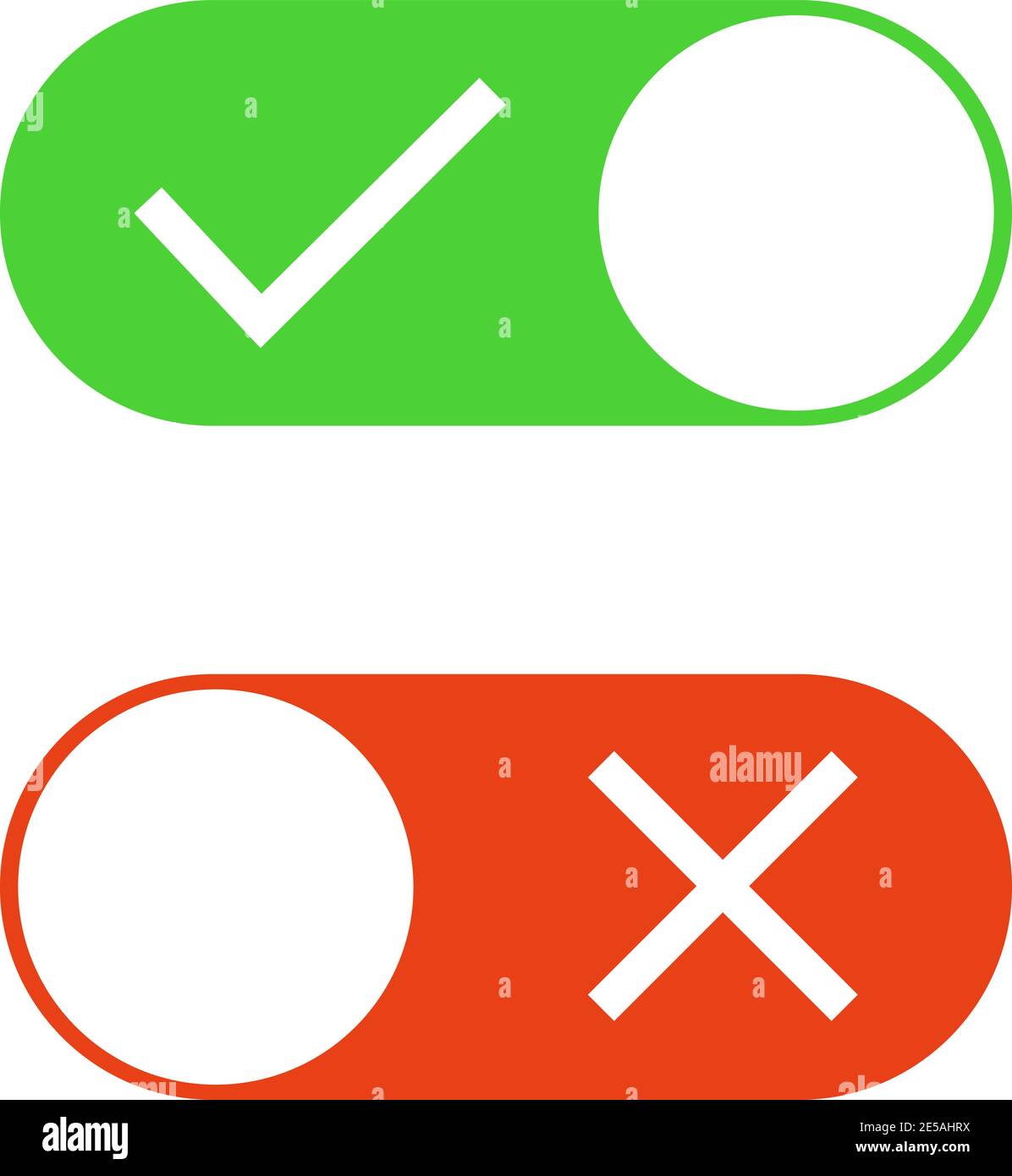 Check mark buttons. Check mark and X mark. On and Off Stock Vector ...