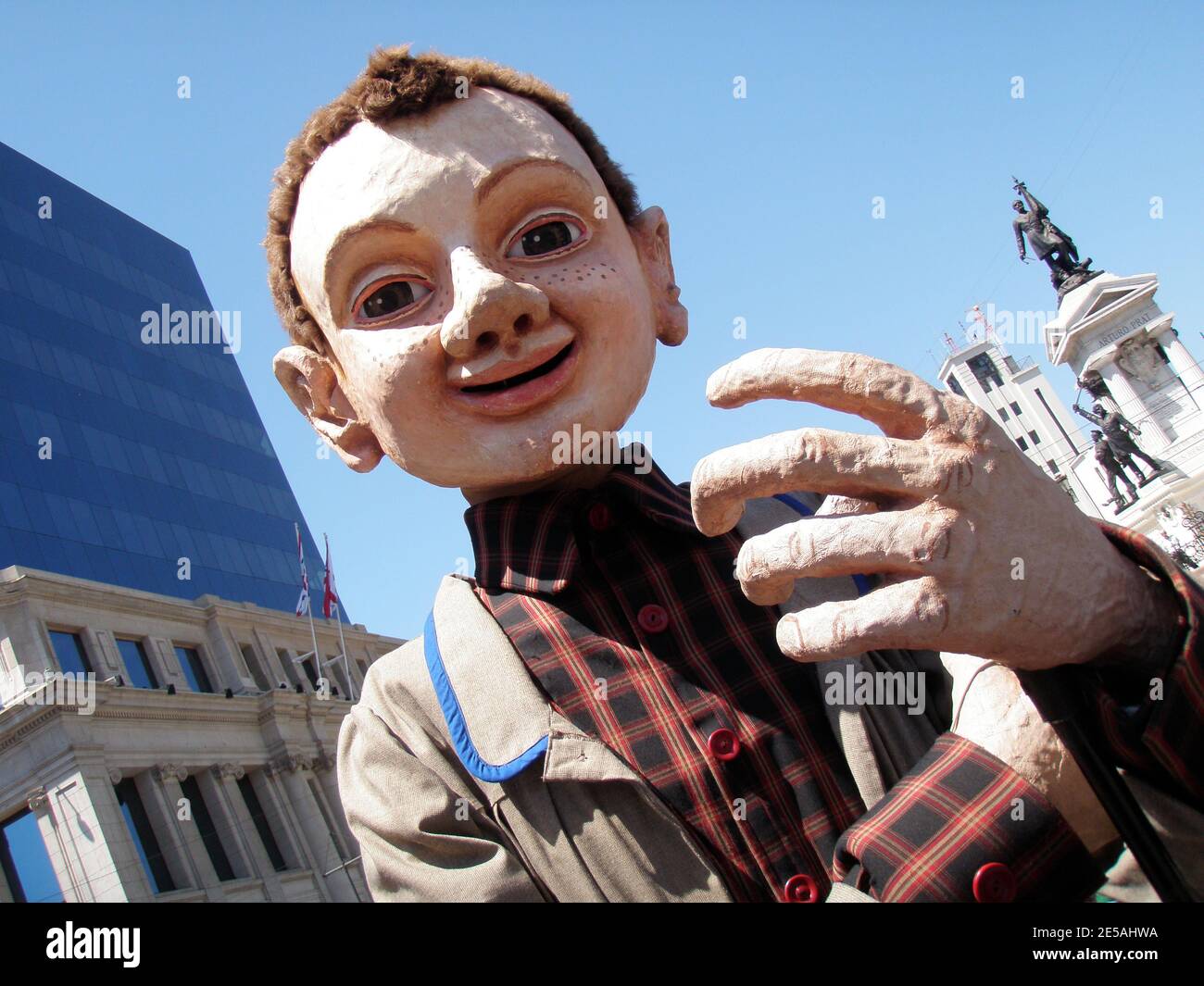 Large carnival puppet in Valparaiso, Chile , representing a young man ...