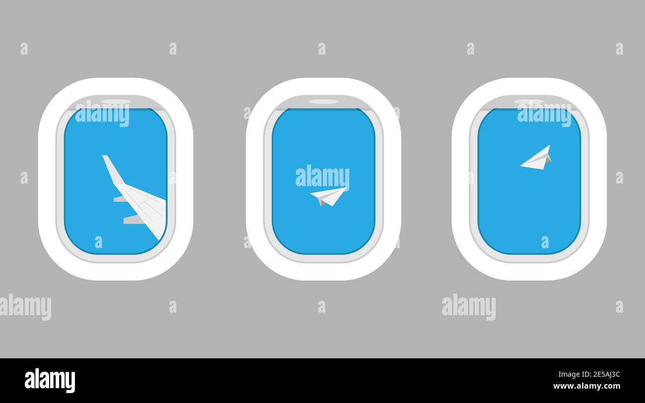Airplane windows Stock Vector Images - Alamy