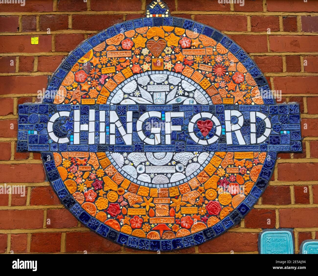 London, UK - January 24th 2021: A beautiful mural at Chingford Station ...
