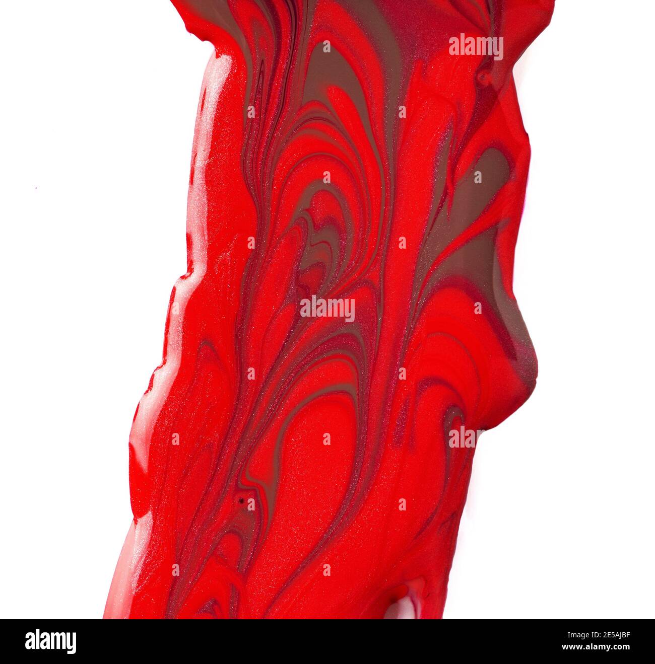 Red nail polish stains isolated on white background Stock Photo - Alamy