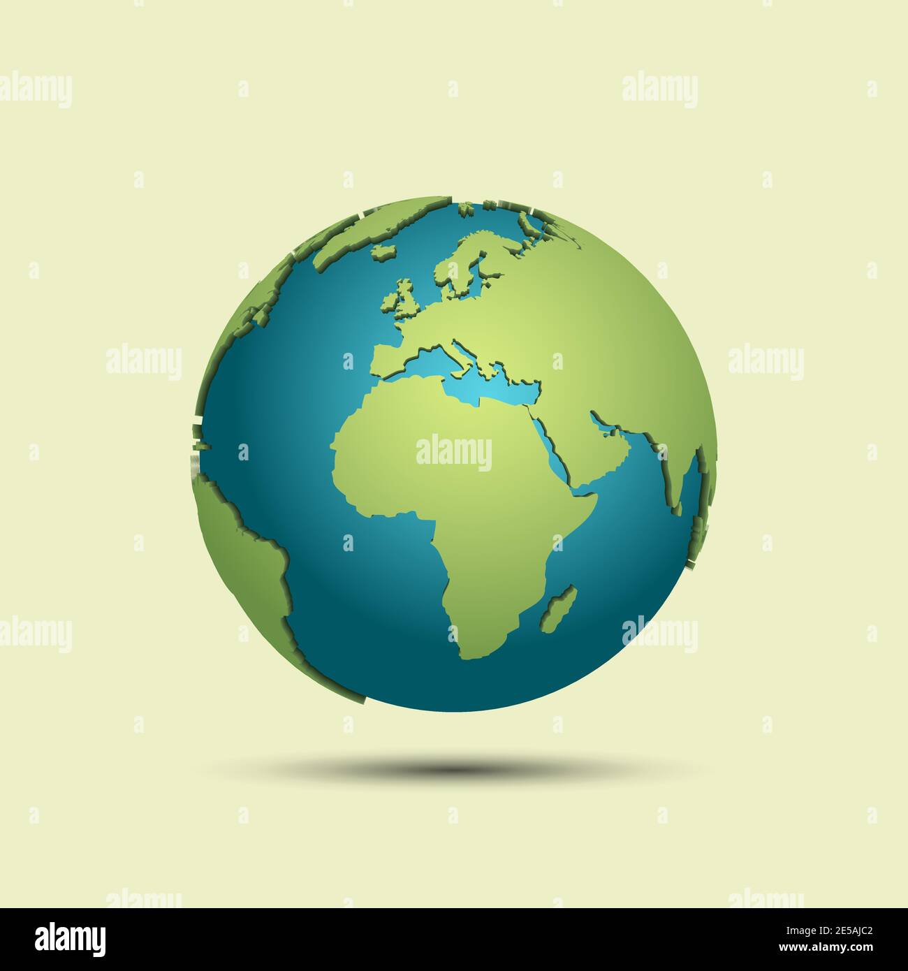 3d earth map with shadow on light background Stock Vector Image & Art ...