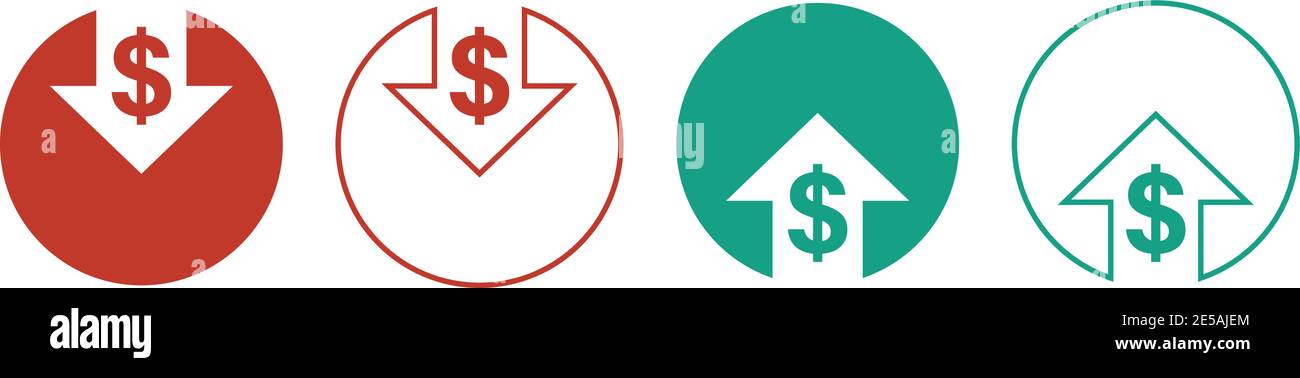 cost reduction icons for web design. line style. cost reduction vector ...