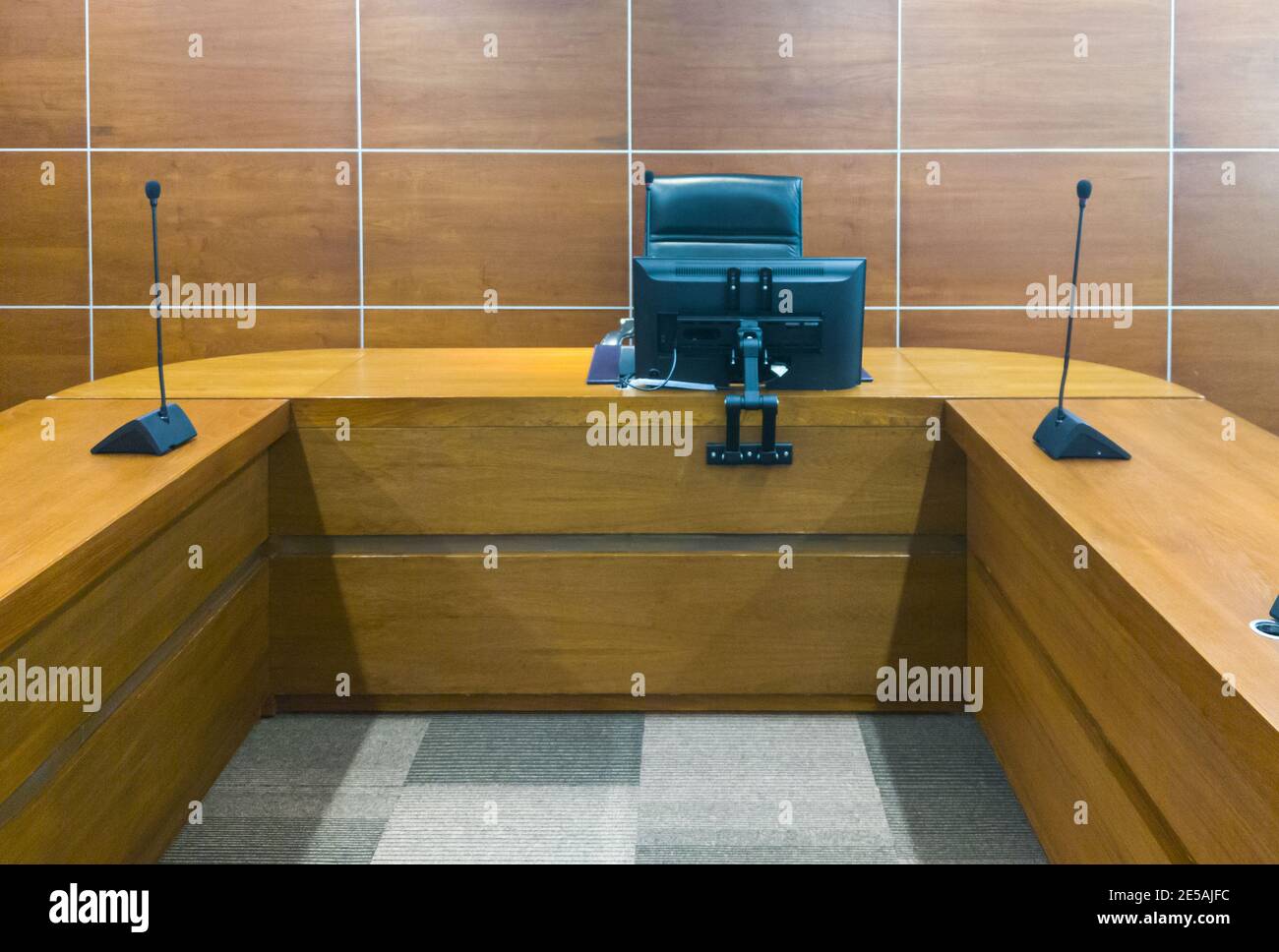 Empty view of the front side in the meeting room with the monitor on ...