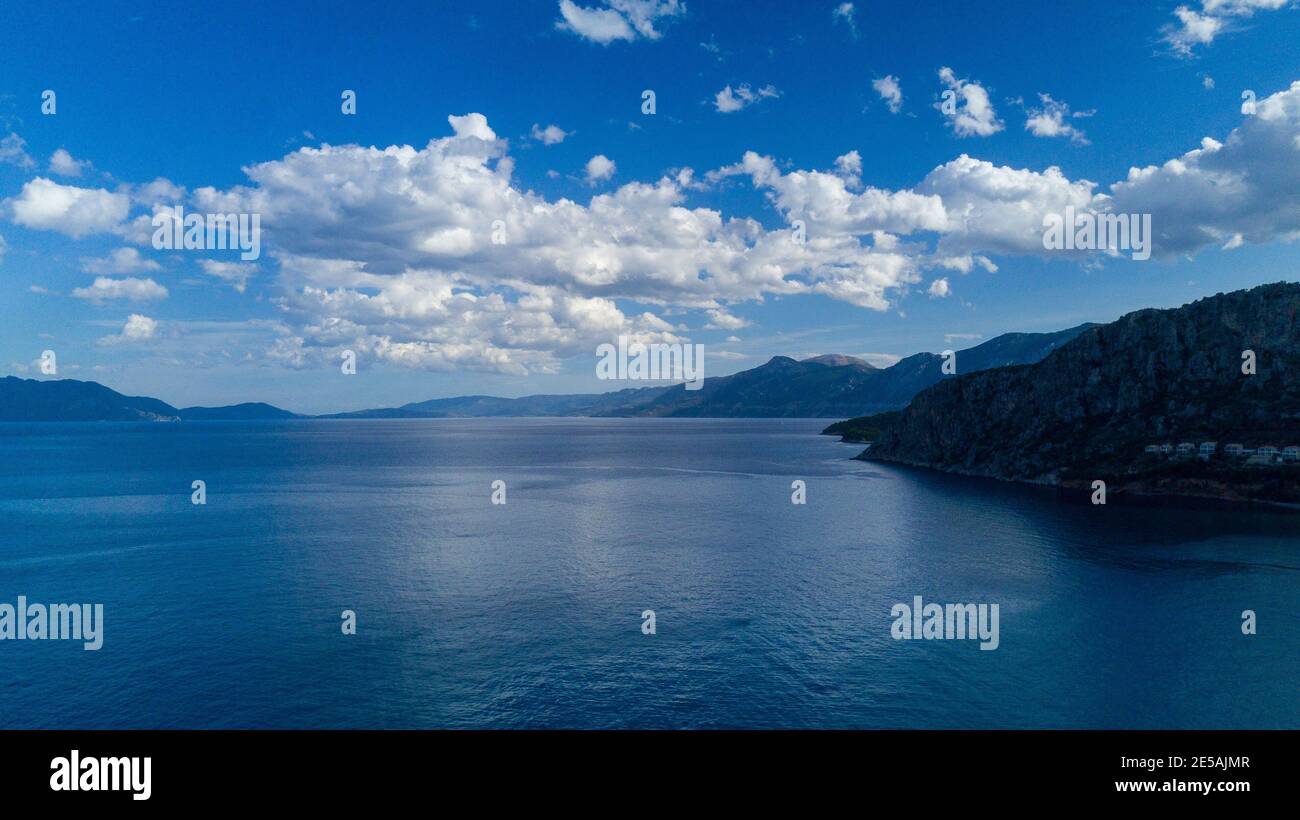 Aerial view of blue sky and clouds in Greece Stock Photo - Alamy