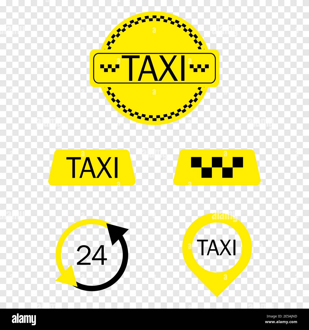 Taxi icons colection on transparent background. Taxi icons. Eps10 Stock ...