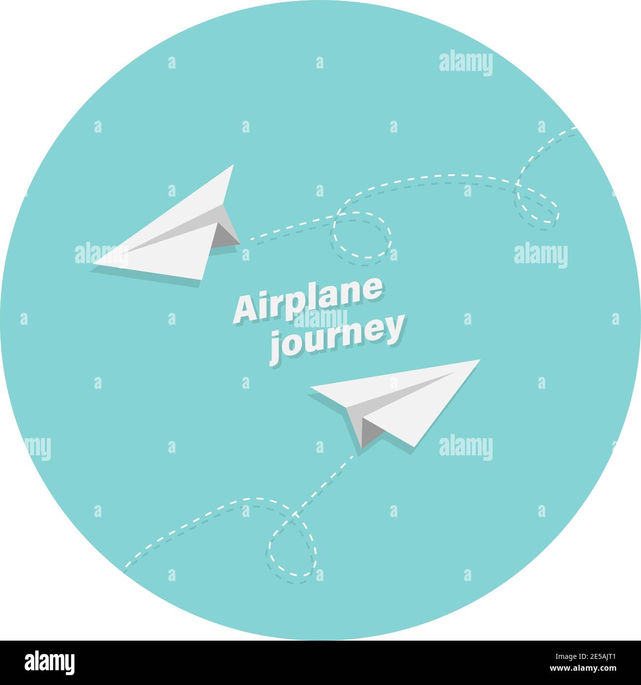 Paper airplanes in circle with words airplane journey Stock Vector ...