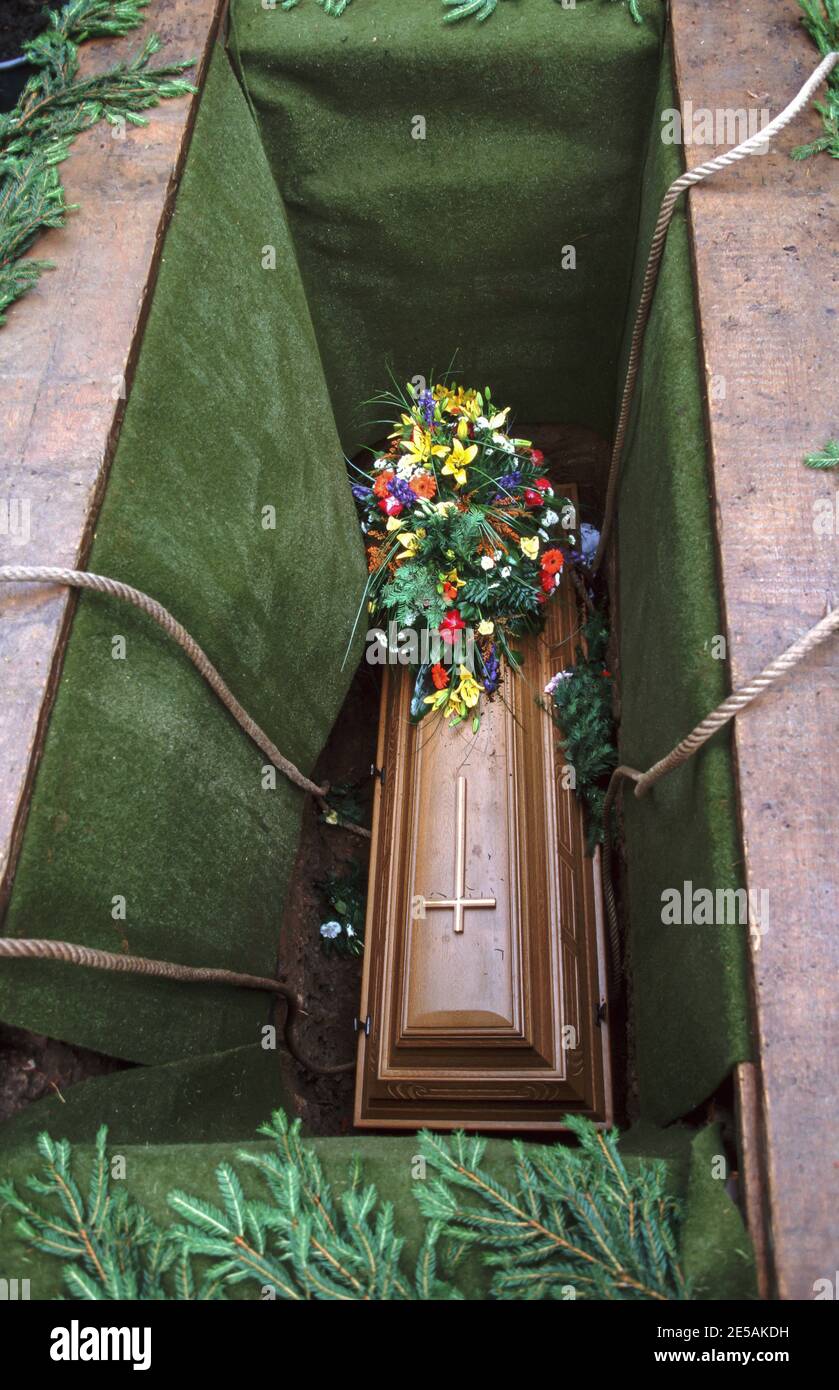 Open Grave With Tombstone