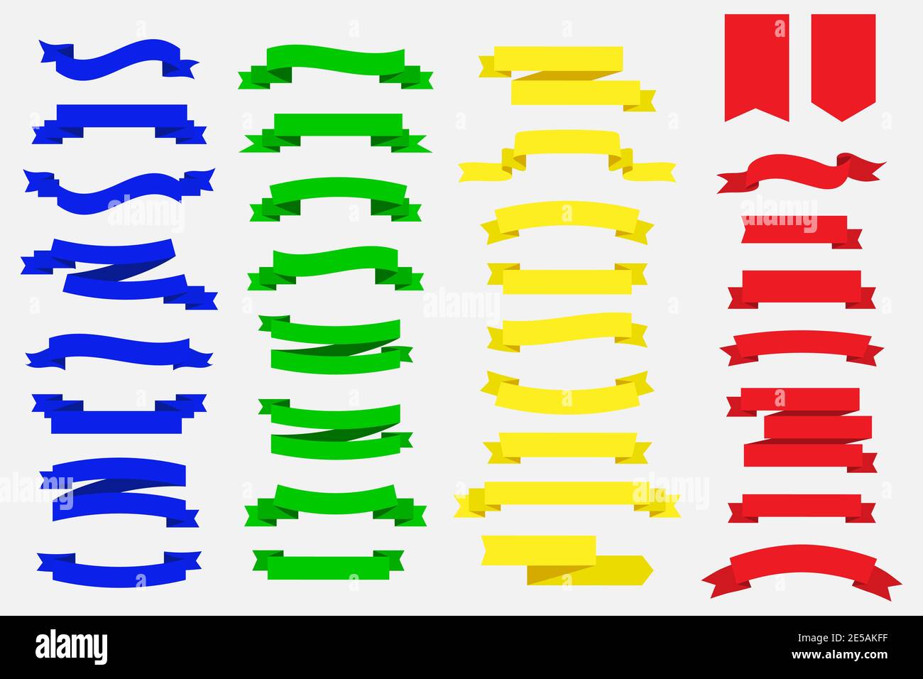set of ribbon banners. blue green yellow and red ribbon banners. Eps10 ...