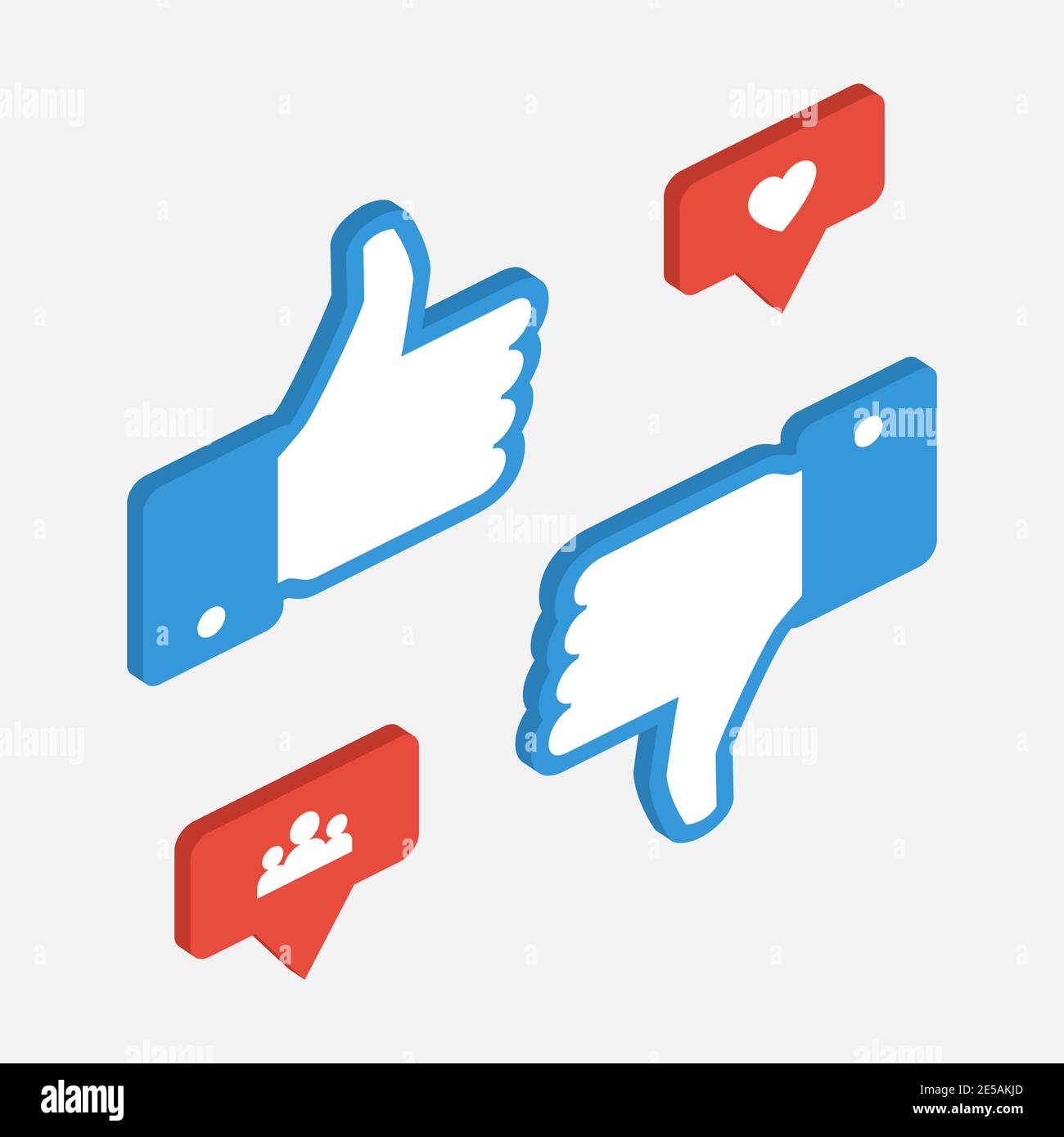 Isometric Icons. Set Like Icon. Like Counter Notification Icon. Like ...