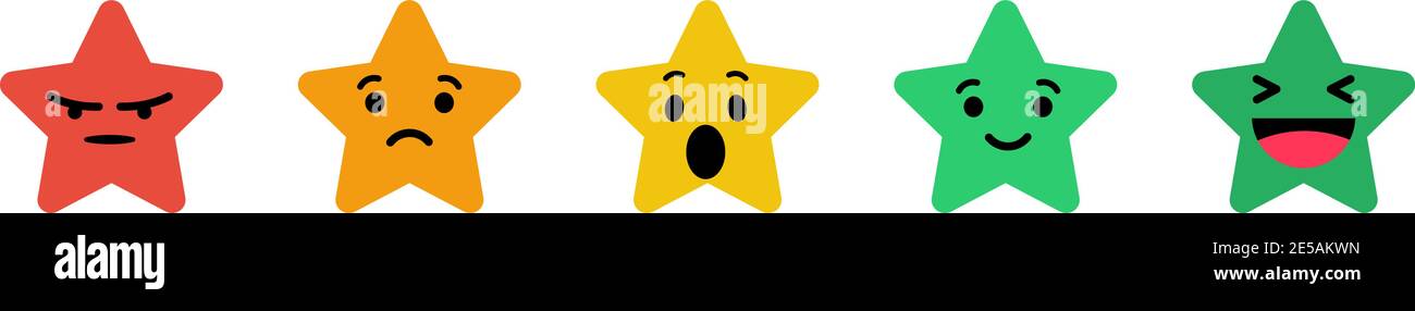 Stars rating in the form emotions. Stars in different colors. Eps10 ...