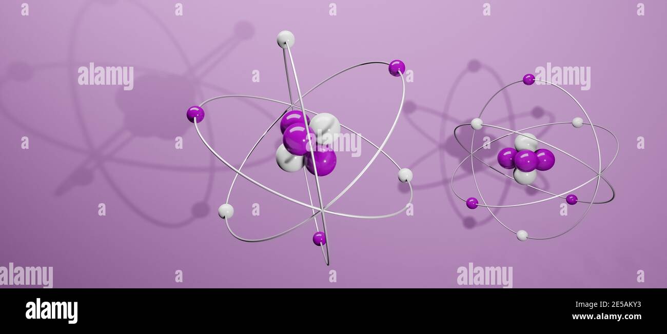 3d model nucleus atom protons hi-res stock photography and images - Alamy