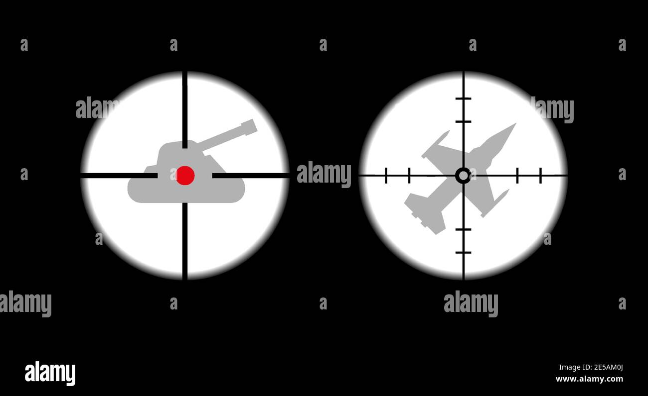 Tank in sight, fighter in sight. Optical sight. Military optical ...