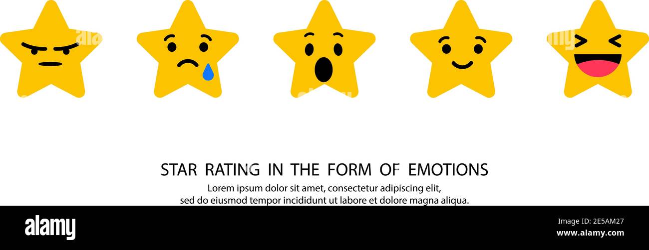 Stars rating in the form emotions. Stars different emotions. Eps10 ...