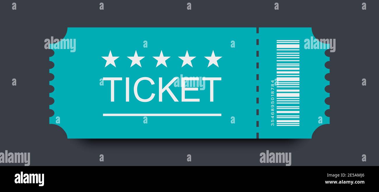 Blue ticket vector icon with shadow on black background Stock Vector ...