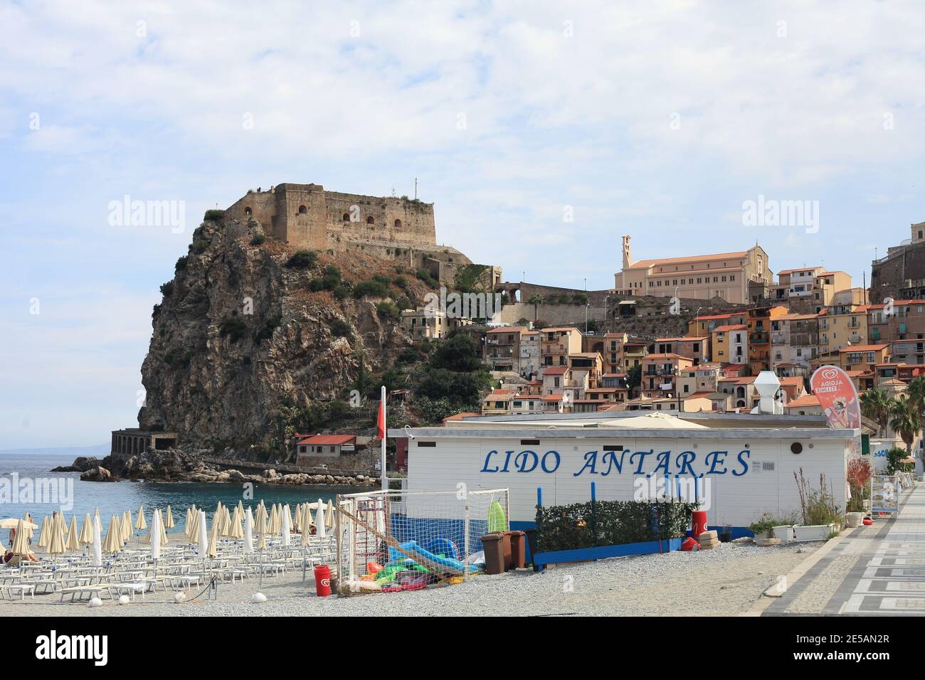 The beach of seaside town of Scilla site of the sea monster Scylla of ...