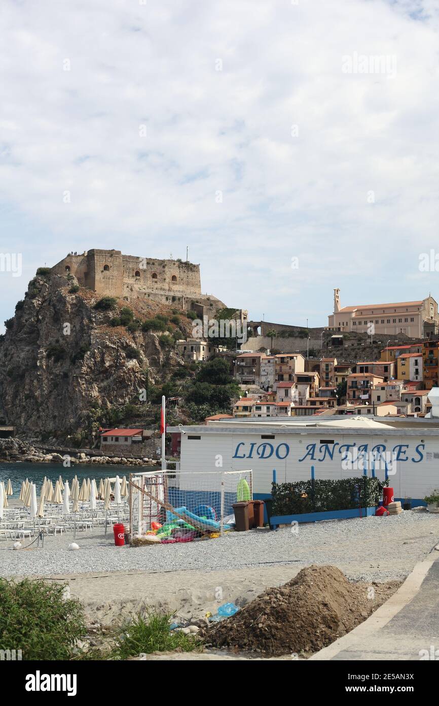 The beach of seaside town of Scilla site of the sea monster Scylla of ...