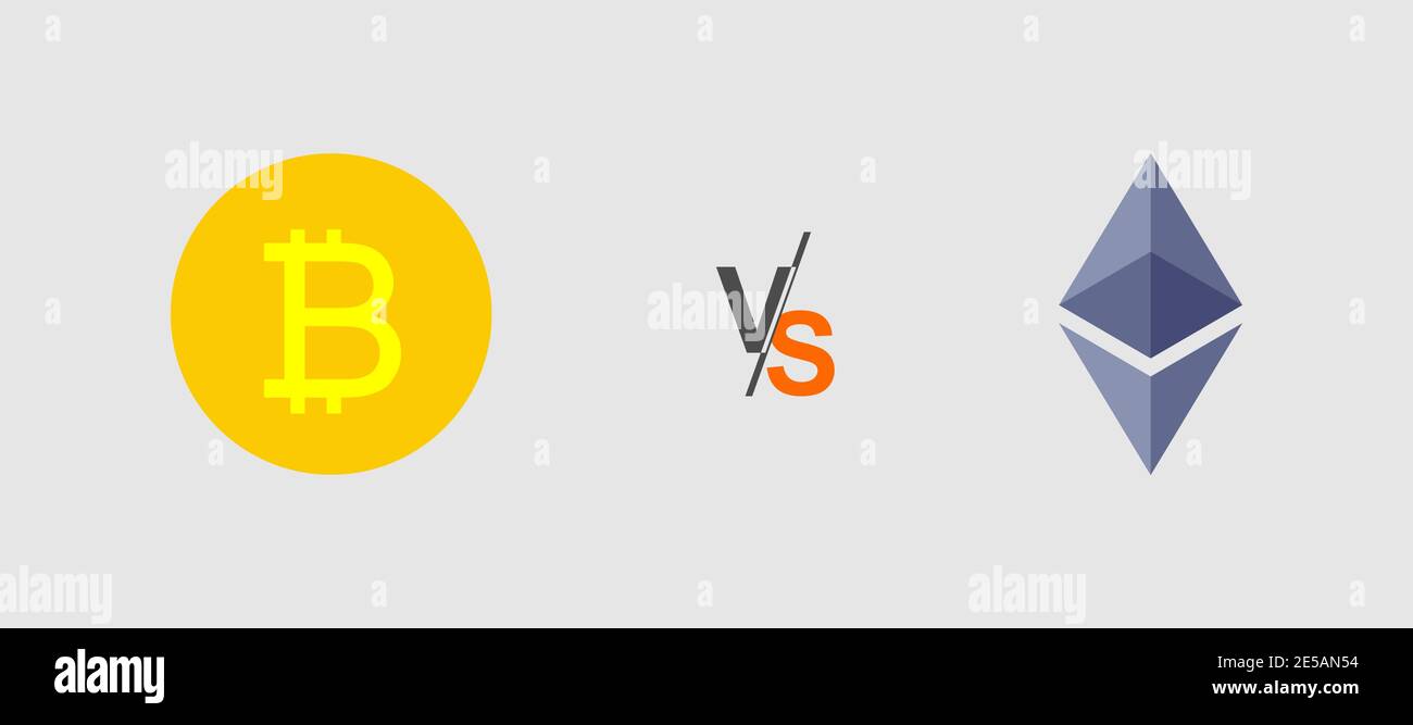 Bitcoin vs ethereum Stock Vector Images - Alamy