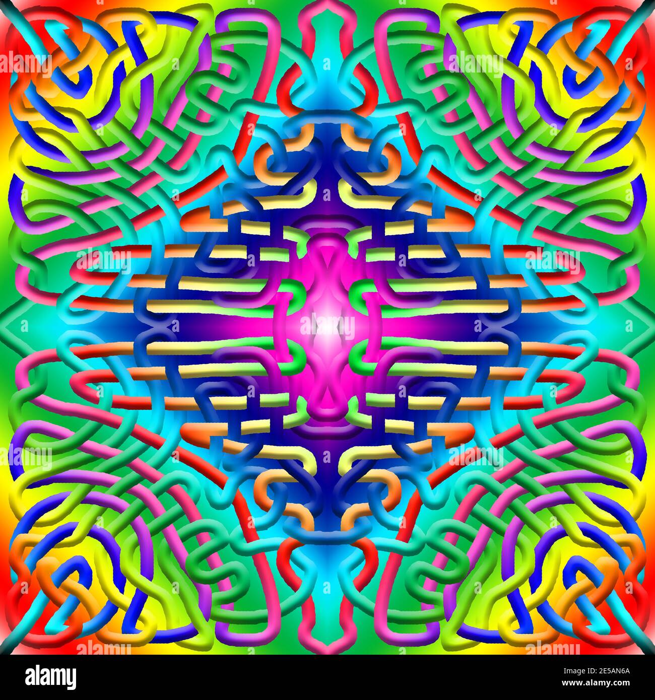 3D graphic illustration - seamless repeating rainbow colours pattern ...