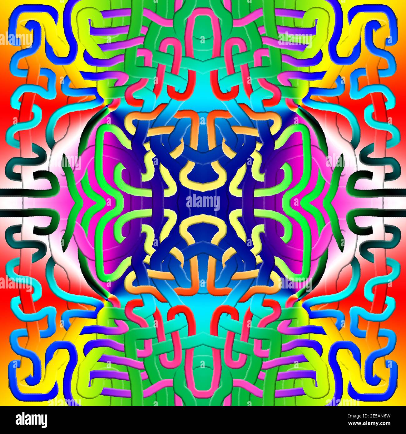 3D graphic illustration - seamless repeating rainbow colours pattern ...