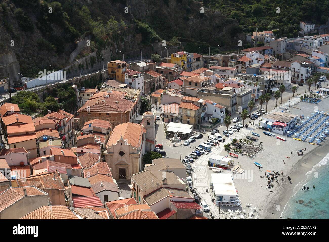 The charming seaside town of Scilla and its beach seen from Ruffo ...
