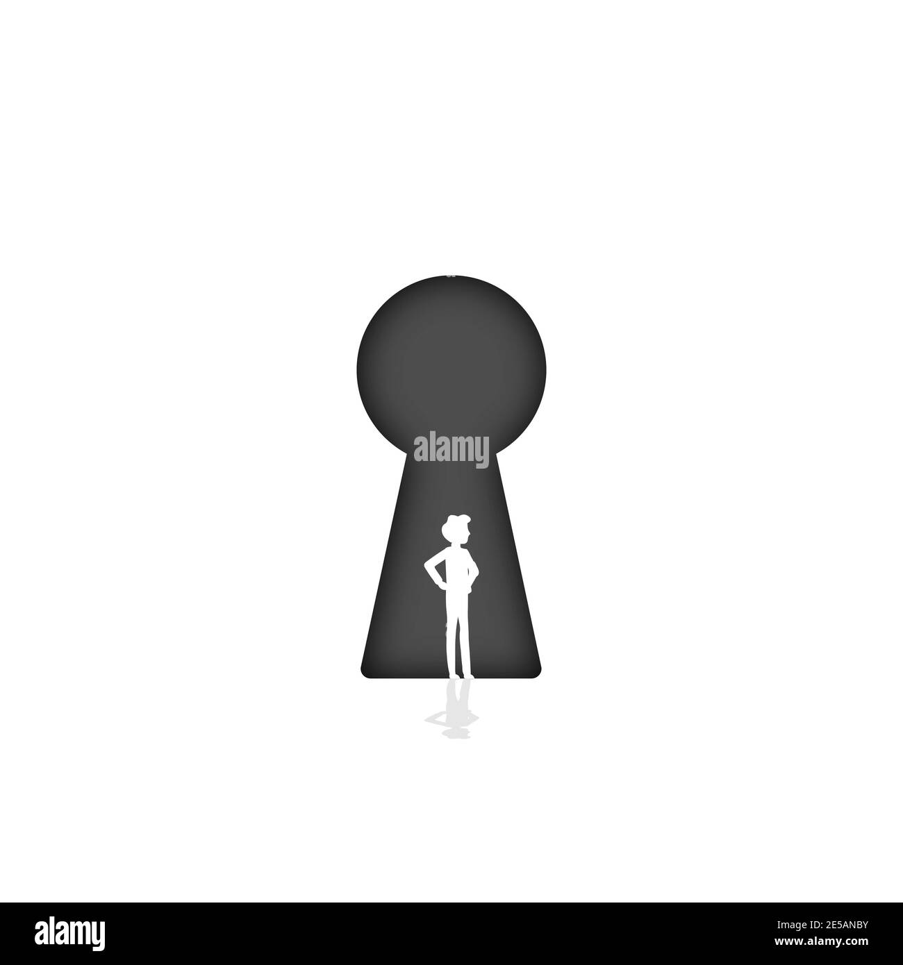 lock and man with shadow in flat design. Eps10 Stock Vector Image & Art ...