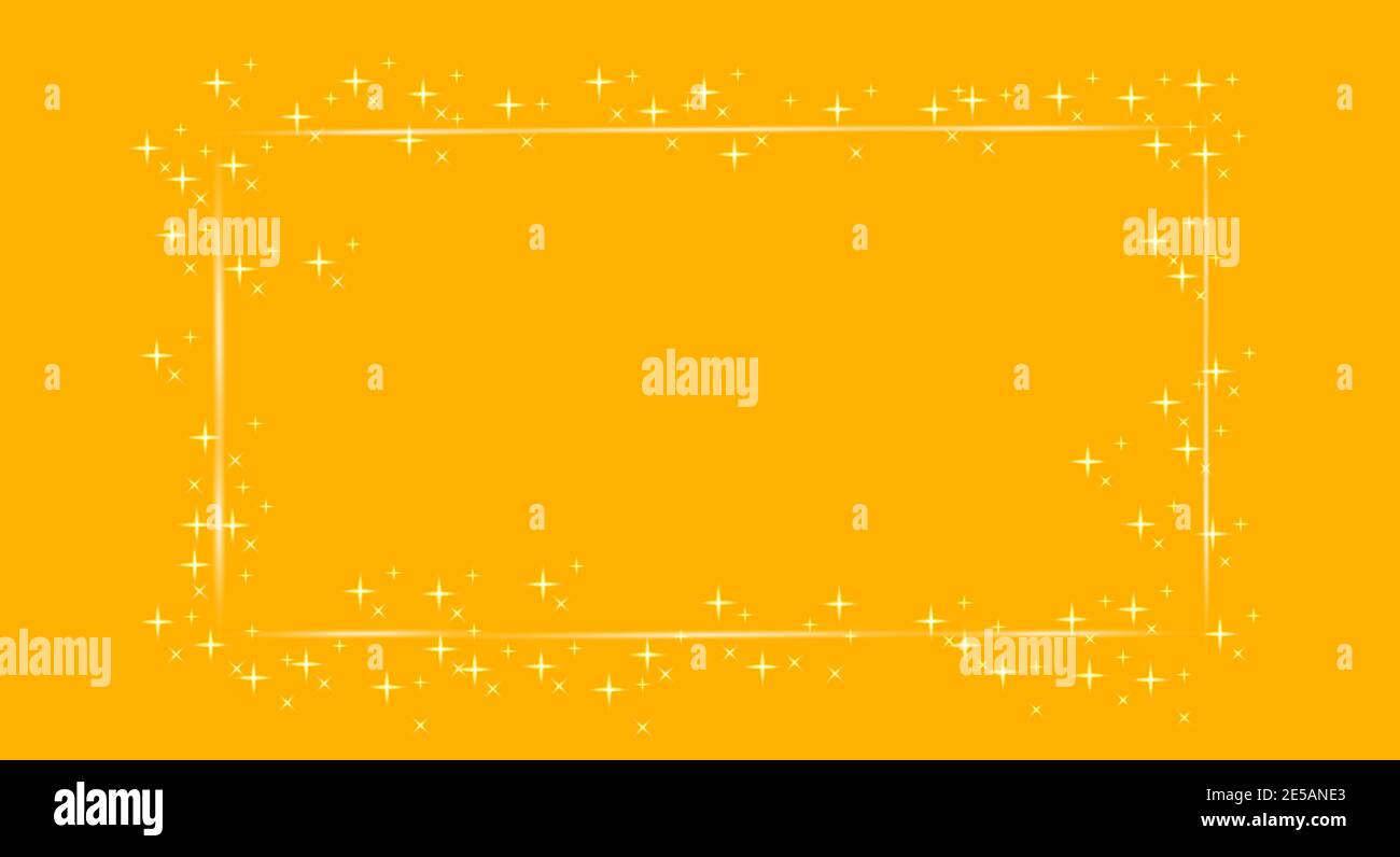 Yellow background with a frame of stars. Flat vector illustration on ...