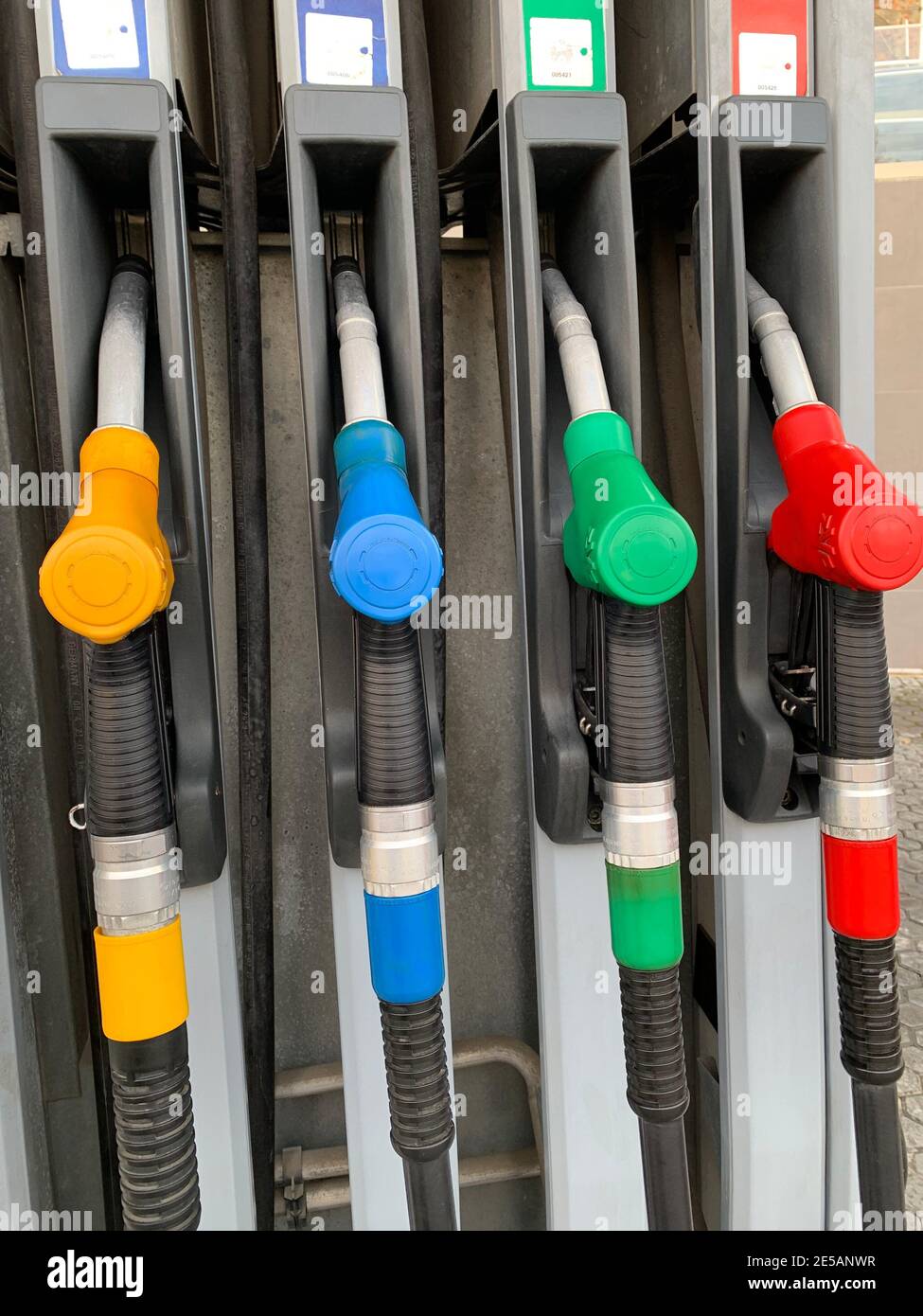 Gas station in a service . Colorful fuel pump Stock Photo - Alamy