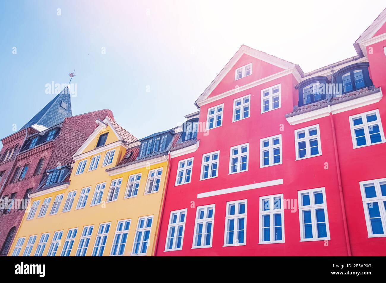 Bright colorful facades of european city Stock Photo - Alamy