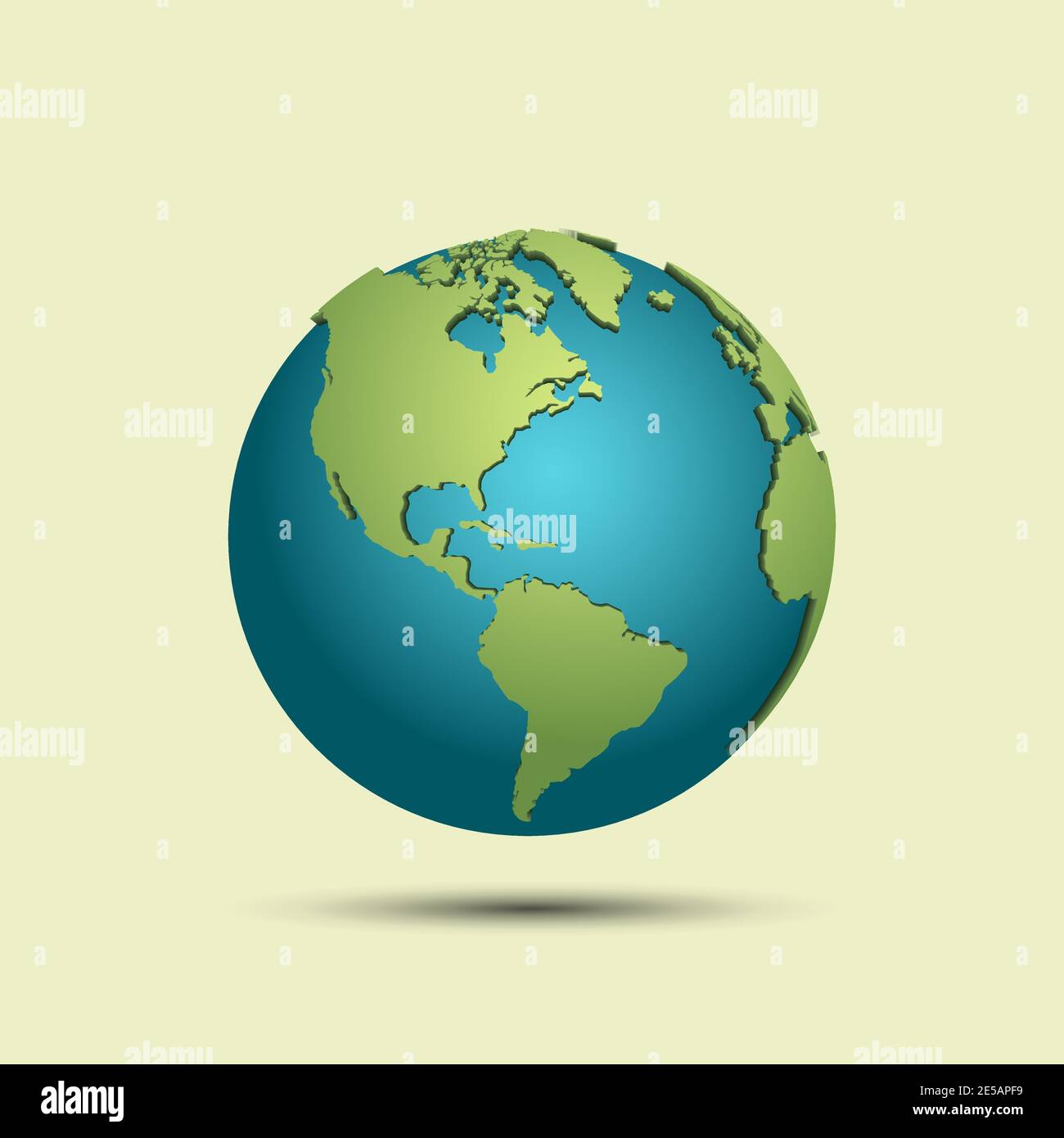 3d earth map with shadow on light background Stock Vector Image & Art ...