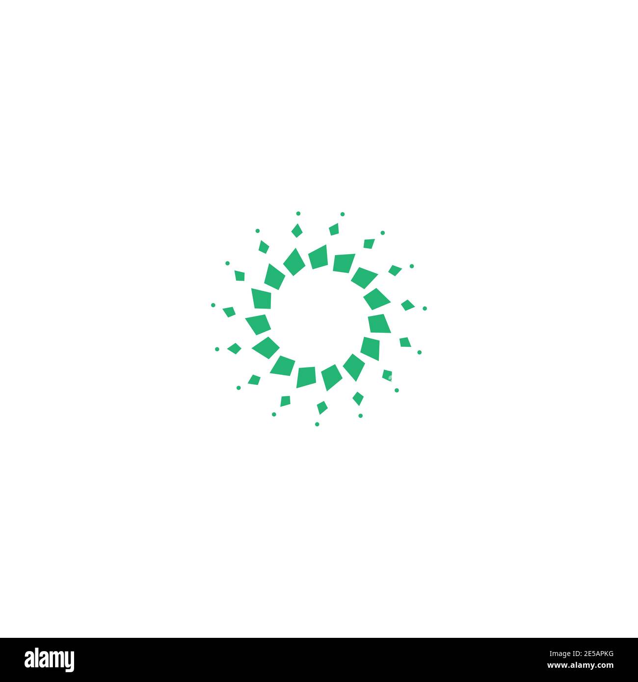 Green energy round logo isolated on white. Circles and dotes abstract ...