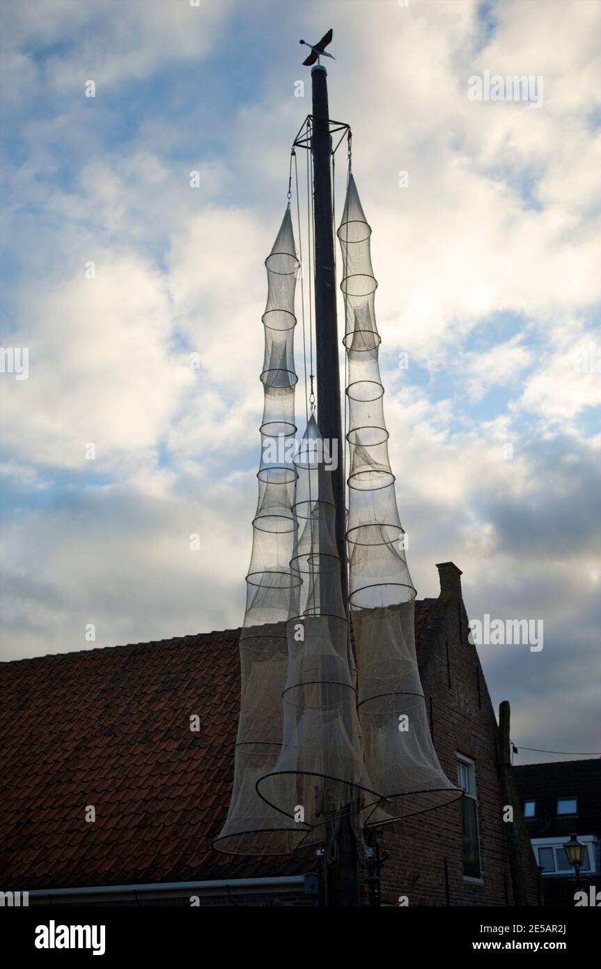 Fishing nets hanging to dry outside in the open air museum of the ...