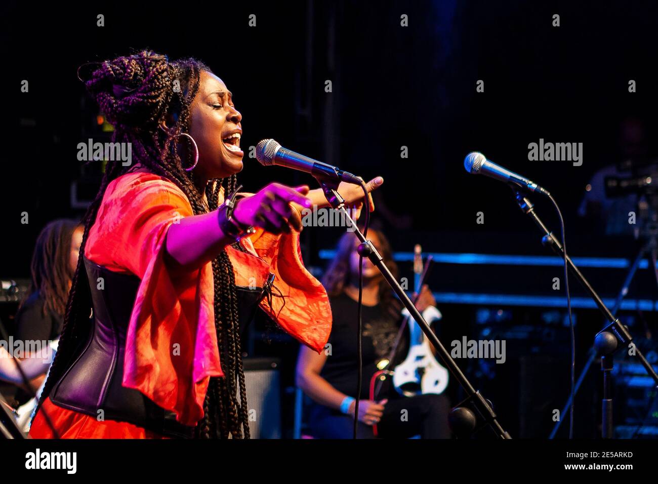 Caron Wheeler of Soul II Soul singing during live performance in ...