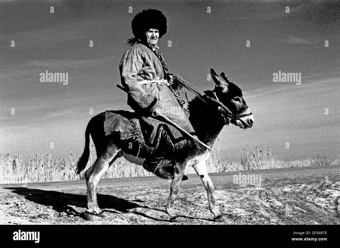 Near Mary, Turkmenistan. 1999. A traditionally dressed Turkman in the ...