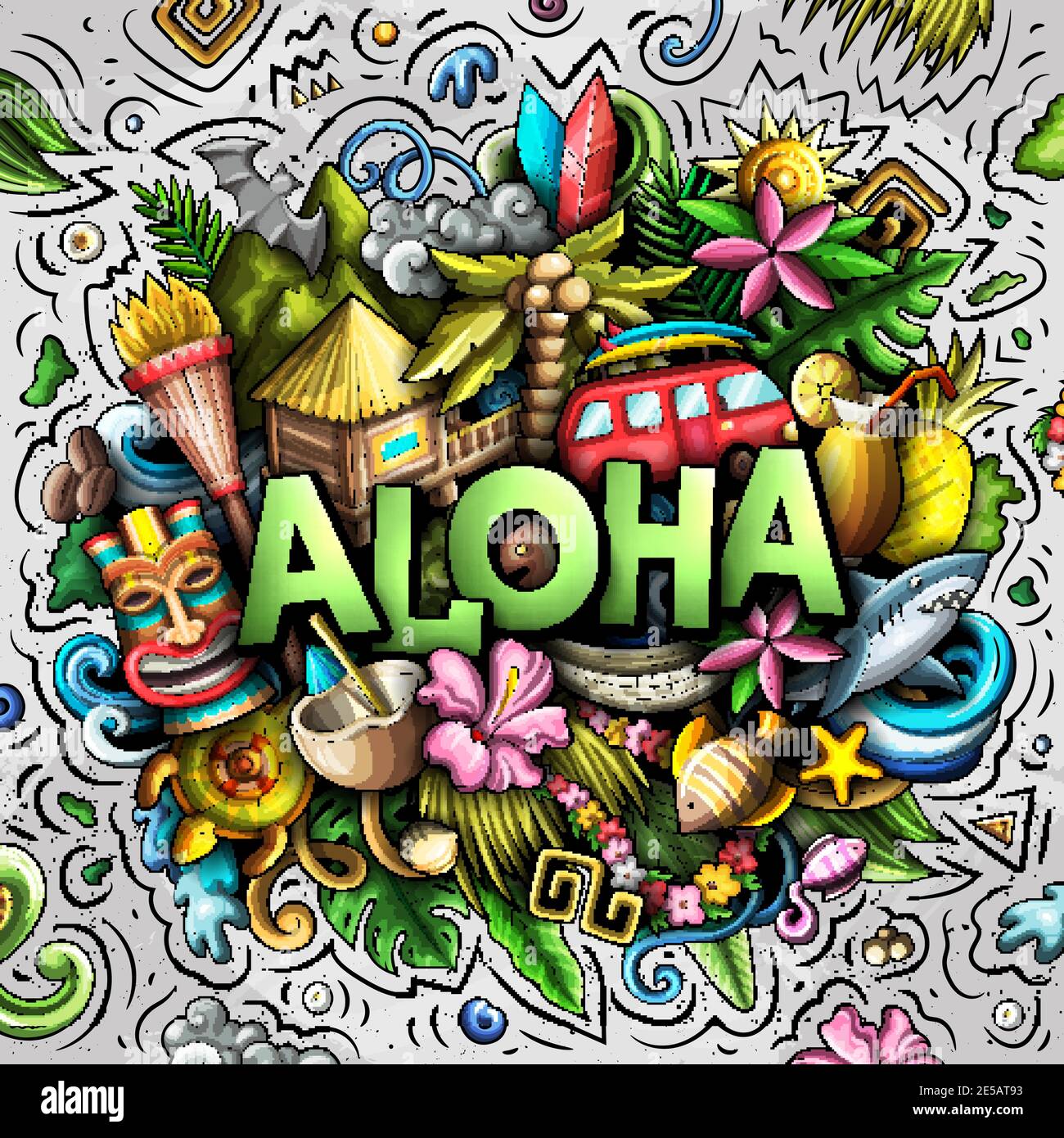 Vector illustration of aloha word hi-res stock photography and images ...