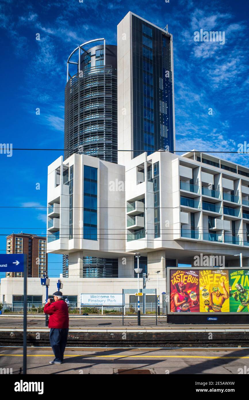 City North Development from Finsbury Park Station North London. Mixed ...