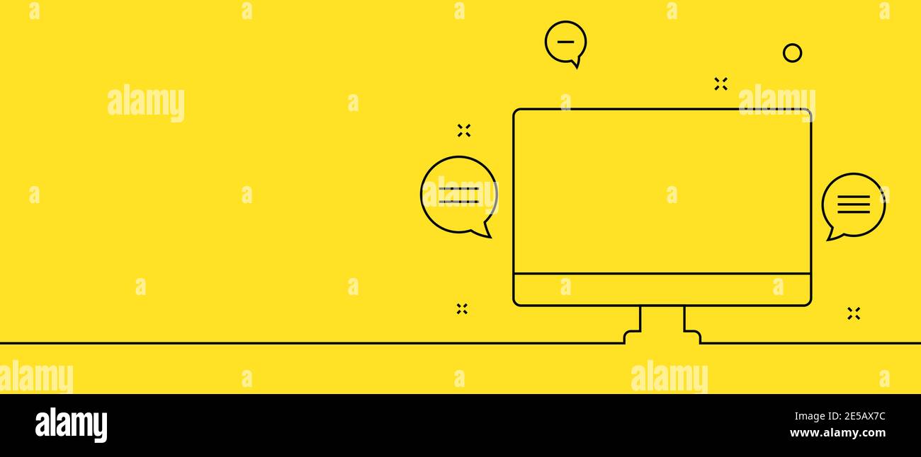 Concept of virtual messaging on computer screen, online call. Vector ...